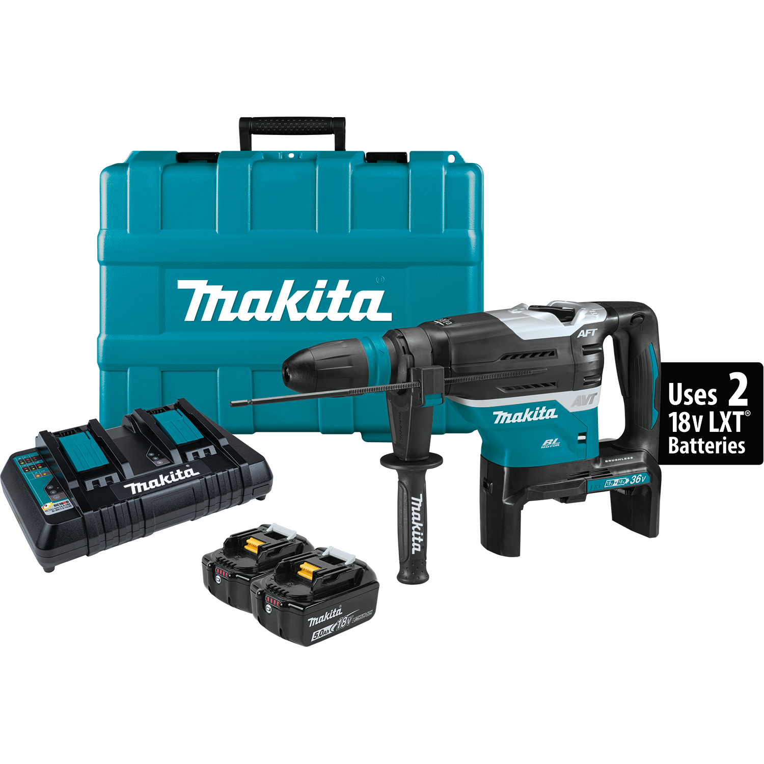 36V 18V X2 LXT Brushless 1 9 16 Advanced AVT Rotary Hammer Kit 36v-18v-x2-lxt-brushless-1-9-16-advanced-avt-rotary-hammer-kit